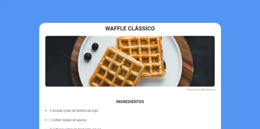 Página de receita | Waffle